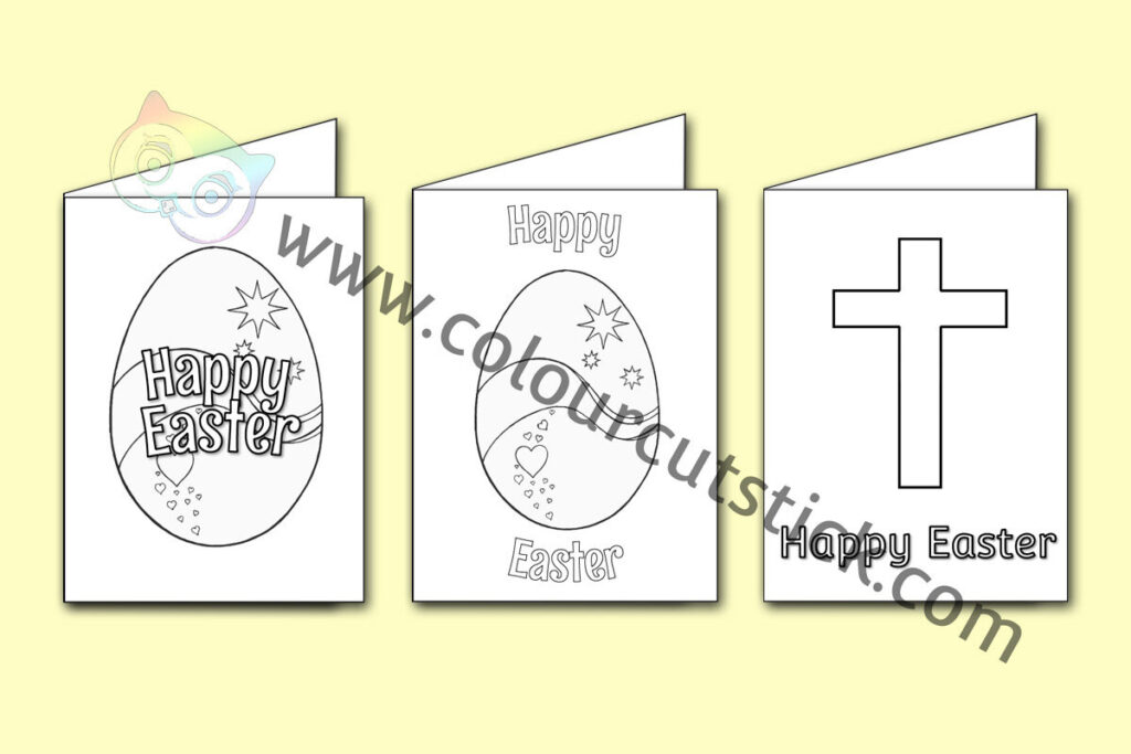 Free Printable Easter Card Templates to Colour - Printable Anniversary ...