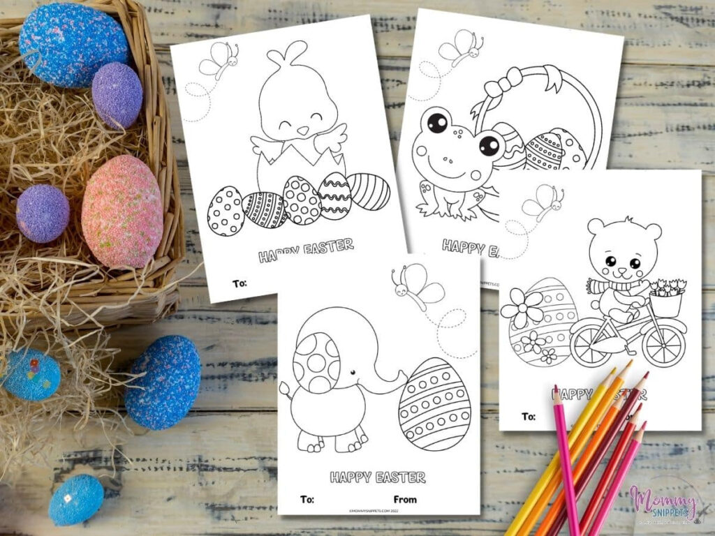 Printable Coloring Happy Easter Cards - Printable Anniversary Cards